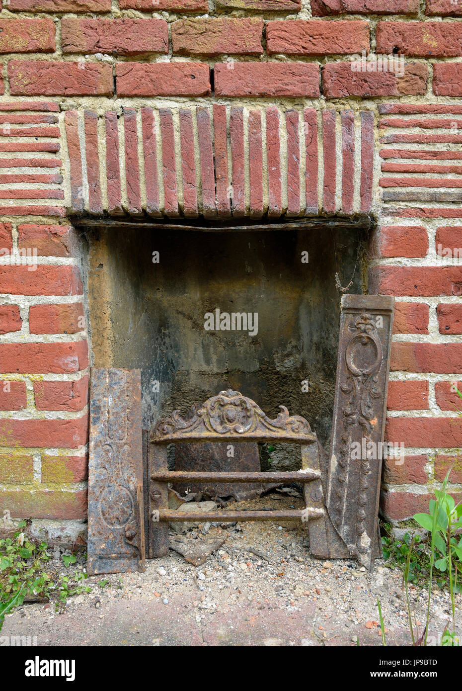 Old Fireplace; Post Office Row, Tyneham, Dorset Village was abandoned ...
