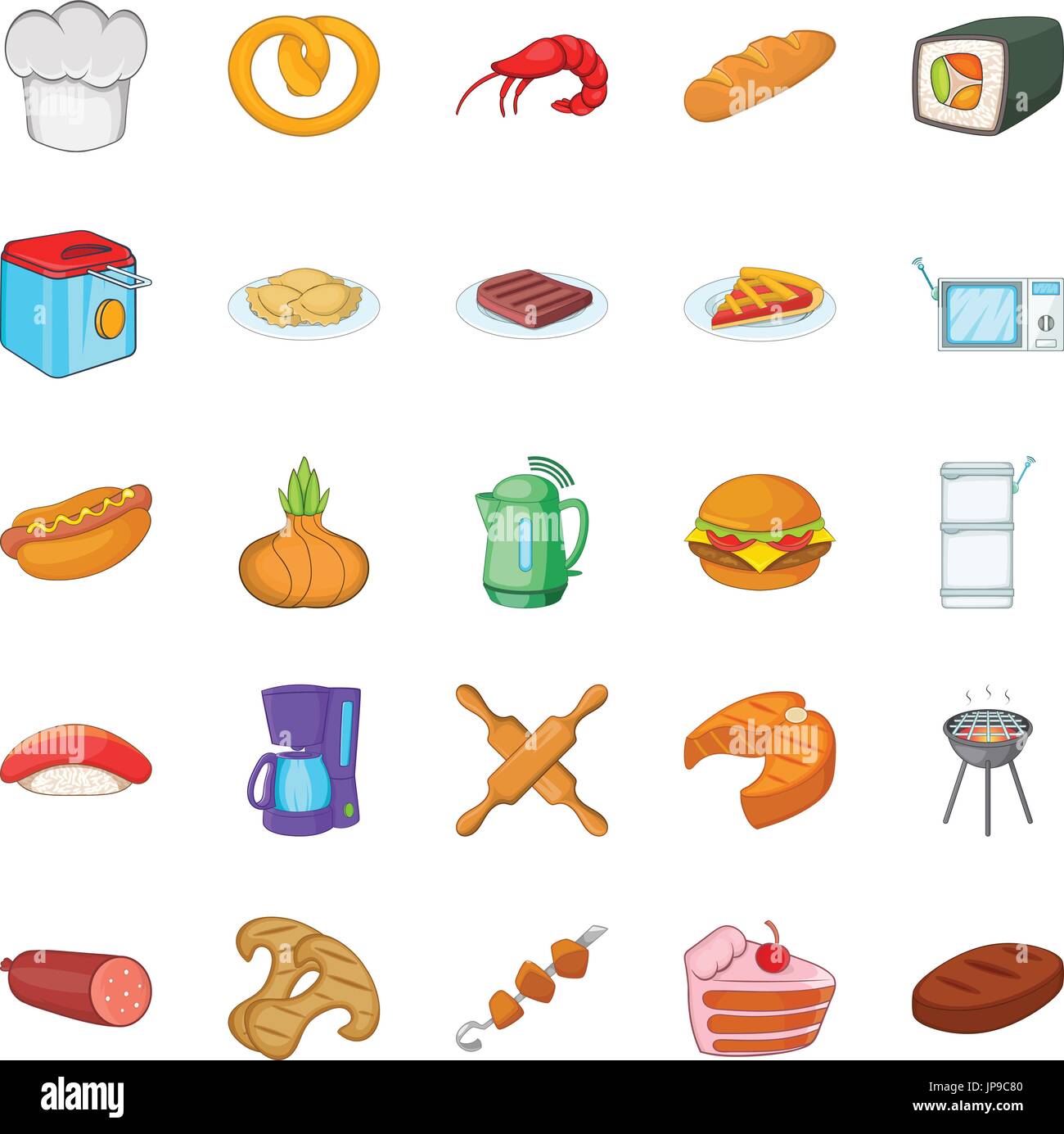 Cooking icons set, cartoon style Stock Vector Image & Art - Alamy