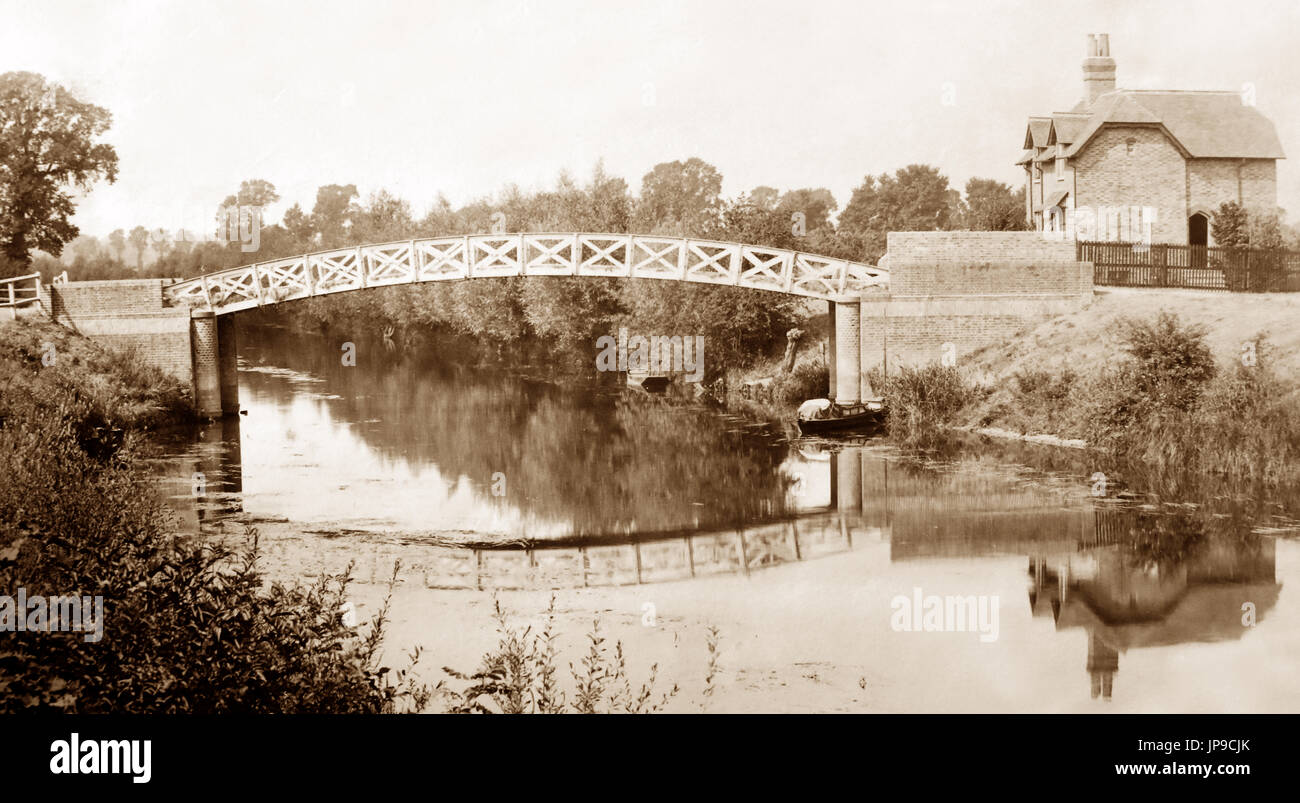 Datchet Bridge, Victorian period Stock Photo - Alamy