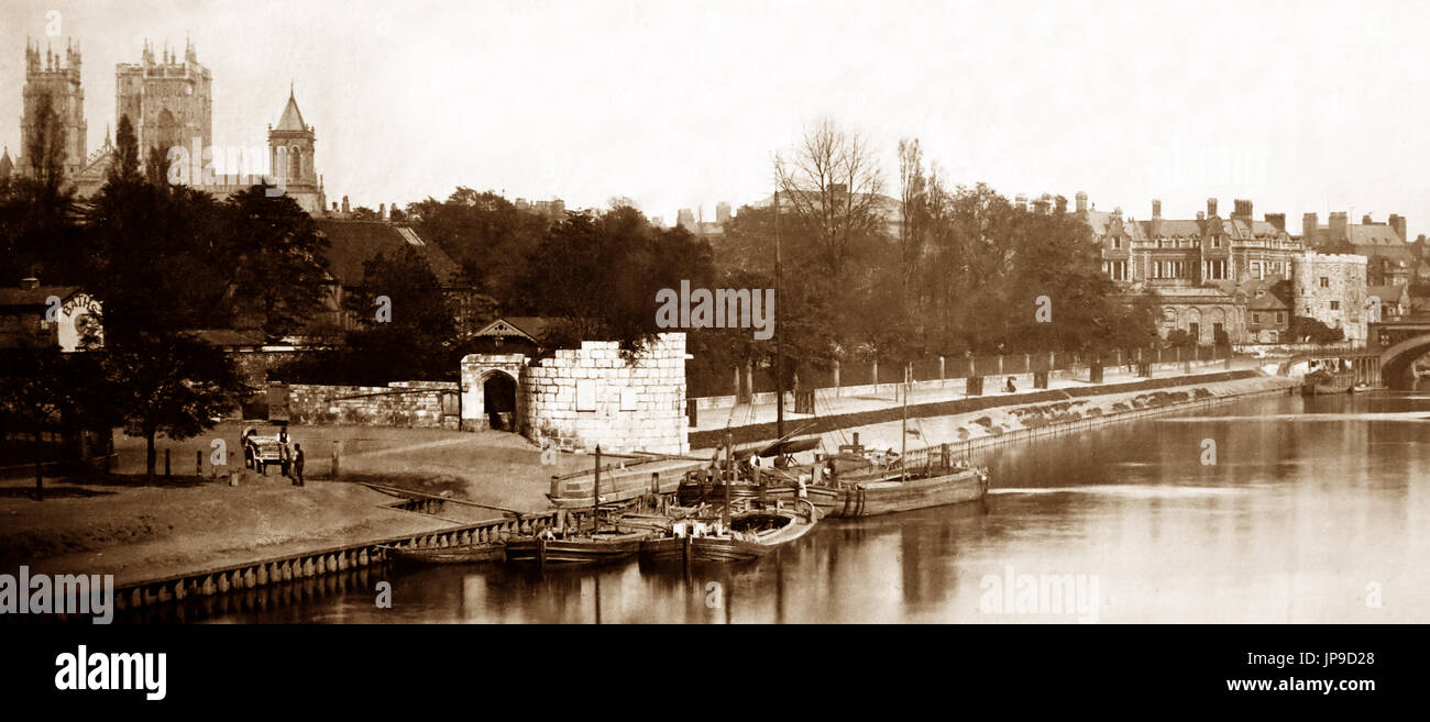 River Ouse and York Minster, York, Victorian period Stock Photo - Alamy