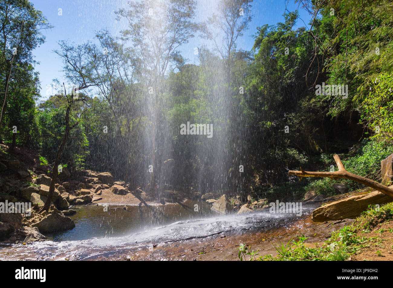 Behind the Waterfall Stock Photo - Alamy