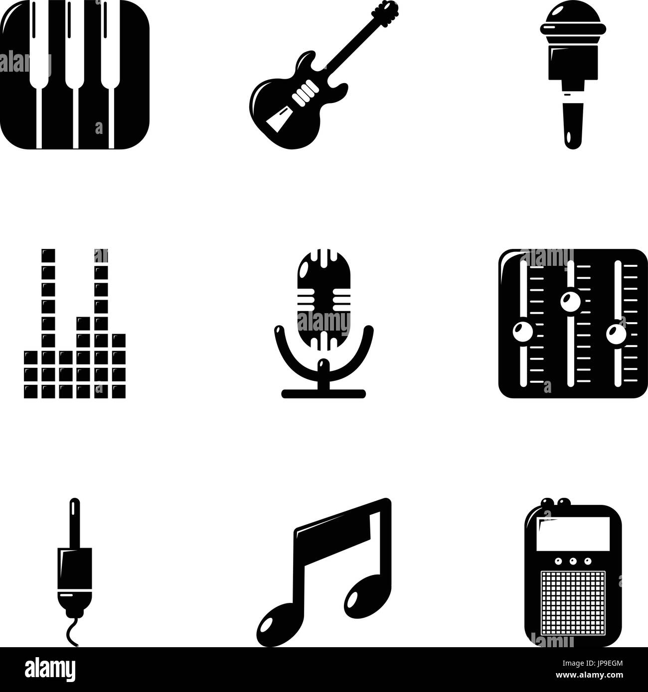 Sound processing icons set, simple style Stock Vector Image & Art - Alamy