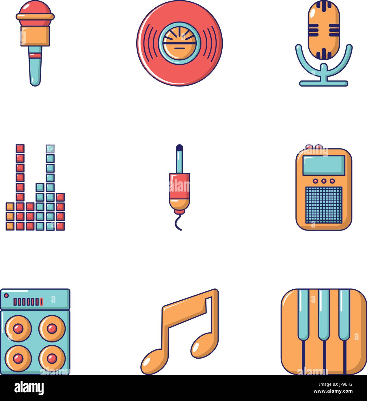 Music player icons set, flat style Stock Vector Image & Art - Alamy