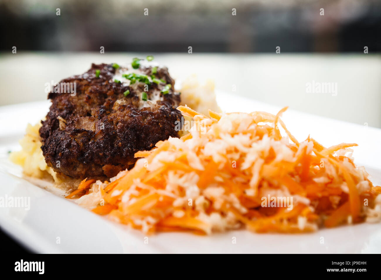 Minced beef cutlet Stock Photo - Alamy