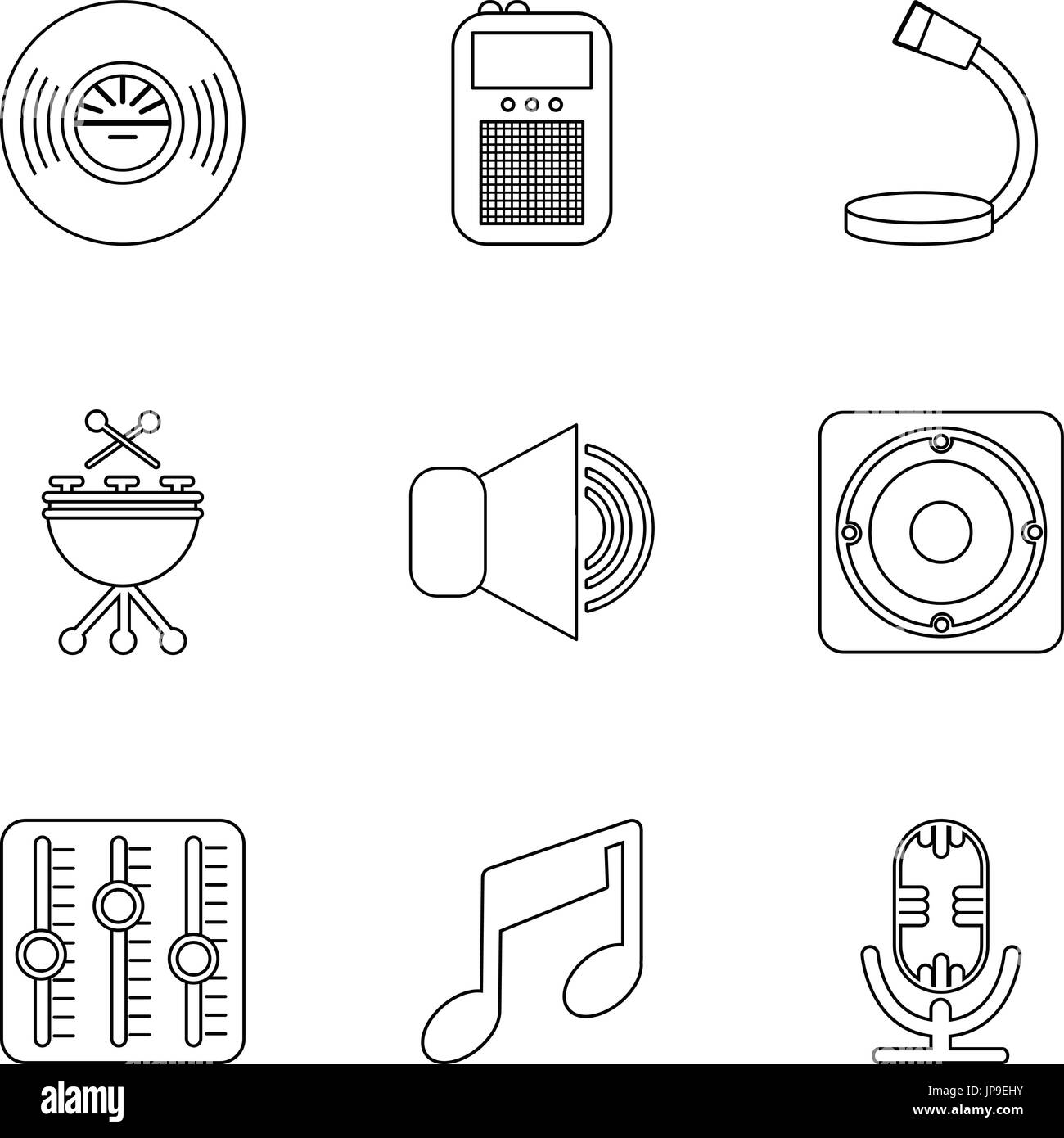Music player icons set, outline style Stock Vector Image & Art - Alamy