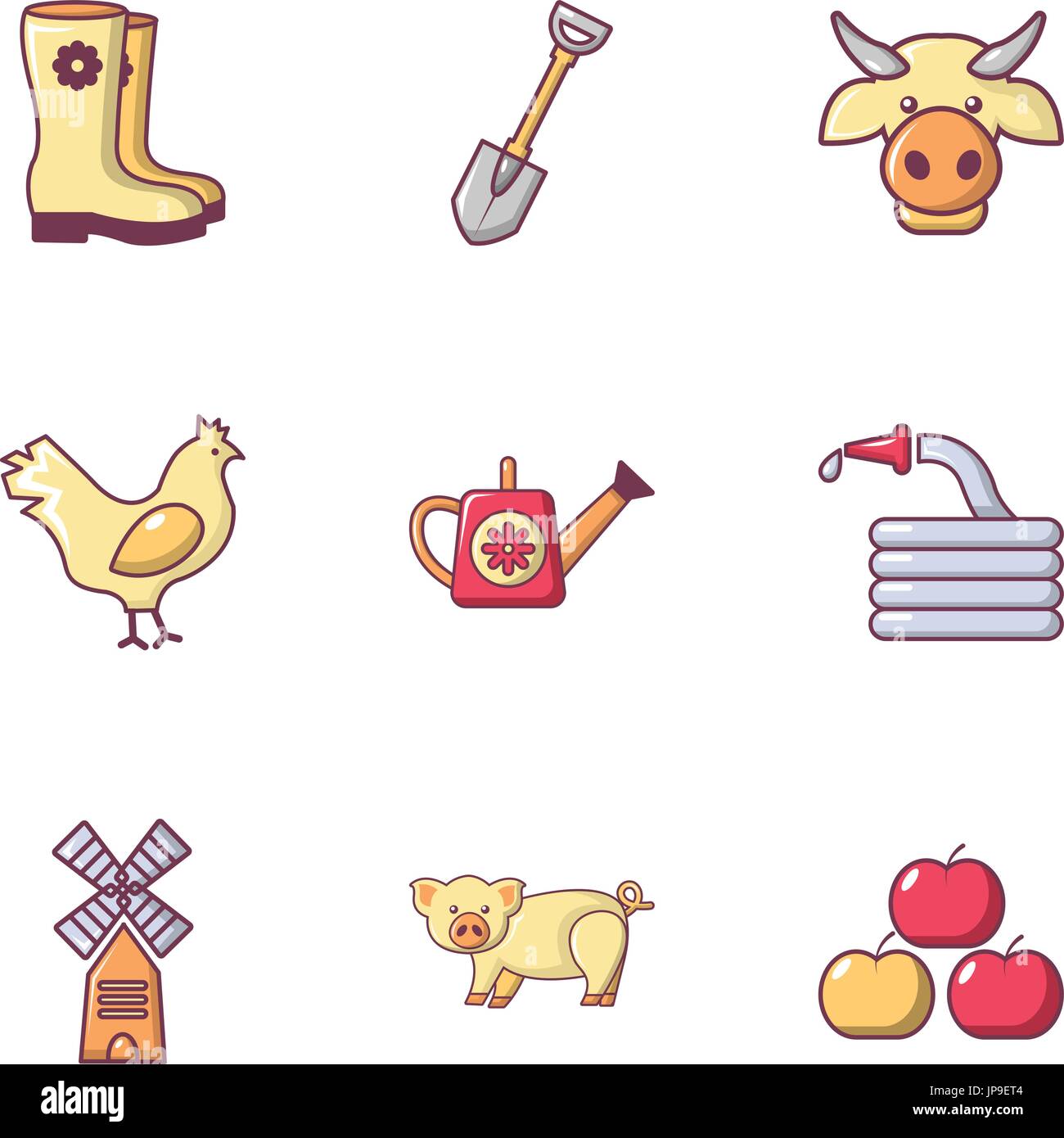 Farmer equipment icons set, flat style Stock Vector Image & Art - Alamy