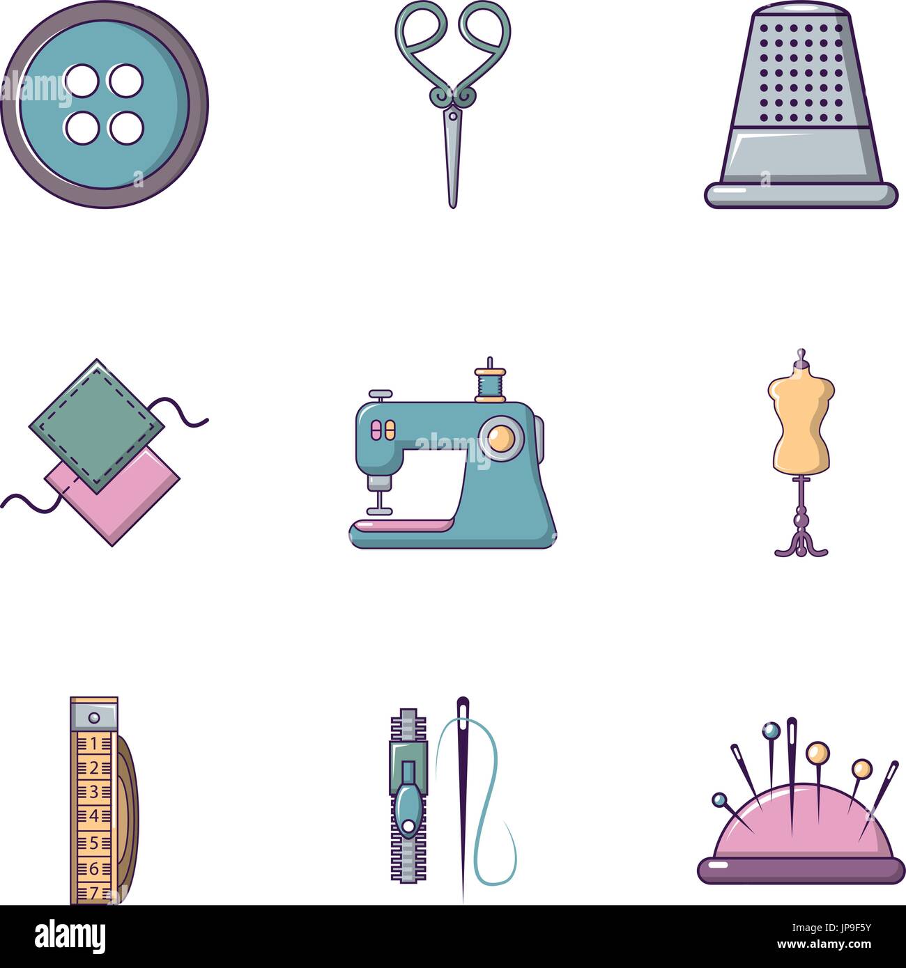 Tailor stuff icons set, flat style Stock Vector Image & Art - Alamy
