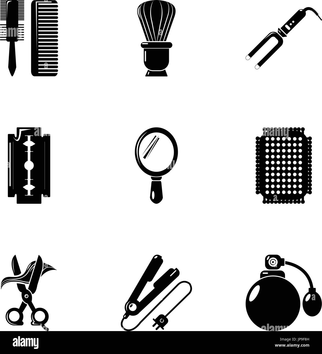 Hairdressing icons set, simple style Stock Vector Image & Art - Alamy