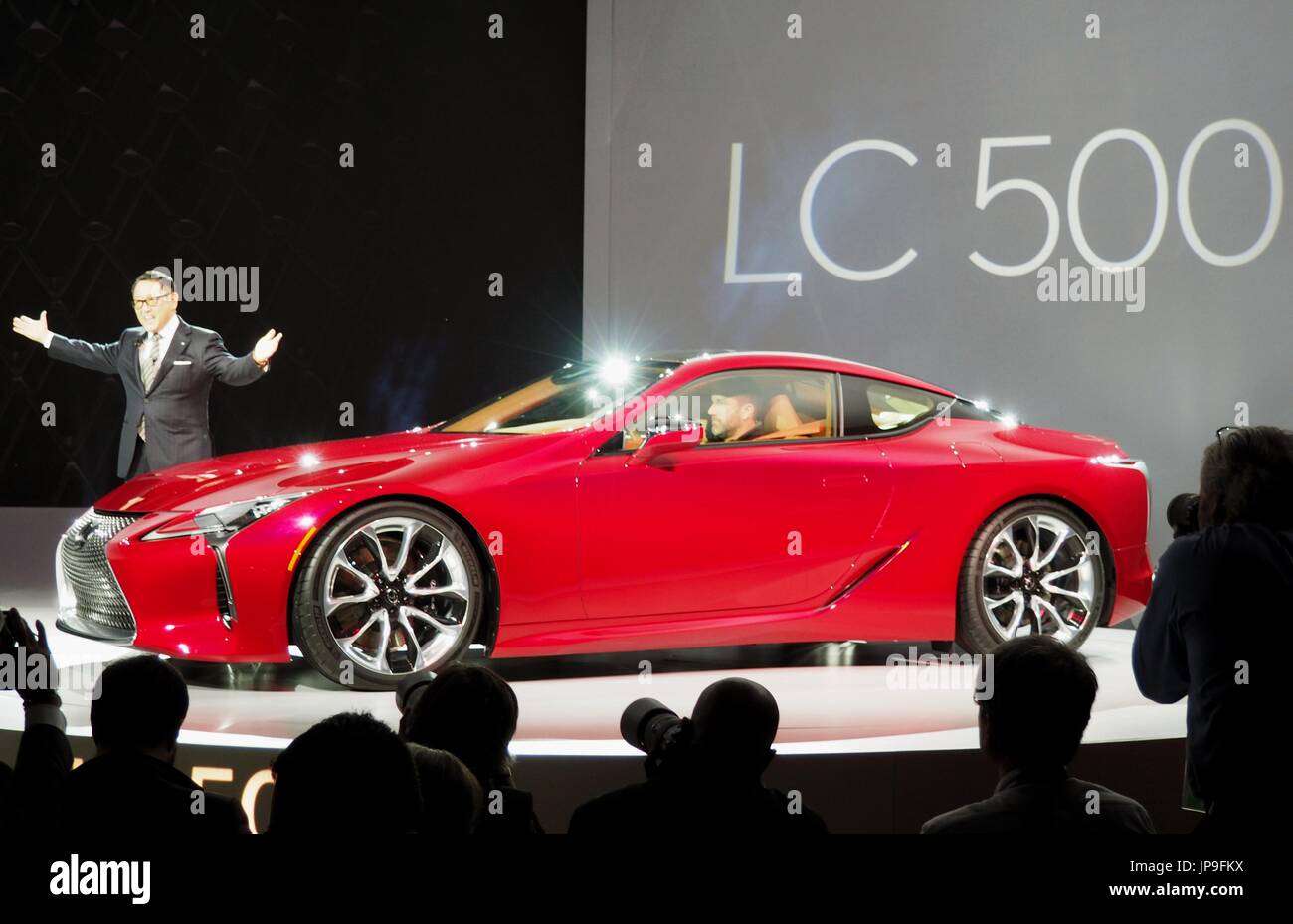 Photo taken Jan. 11, 2016, shows Toyota Motor Corp. CEO Akio Toyoda and ...