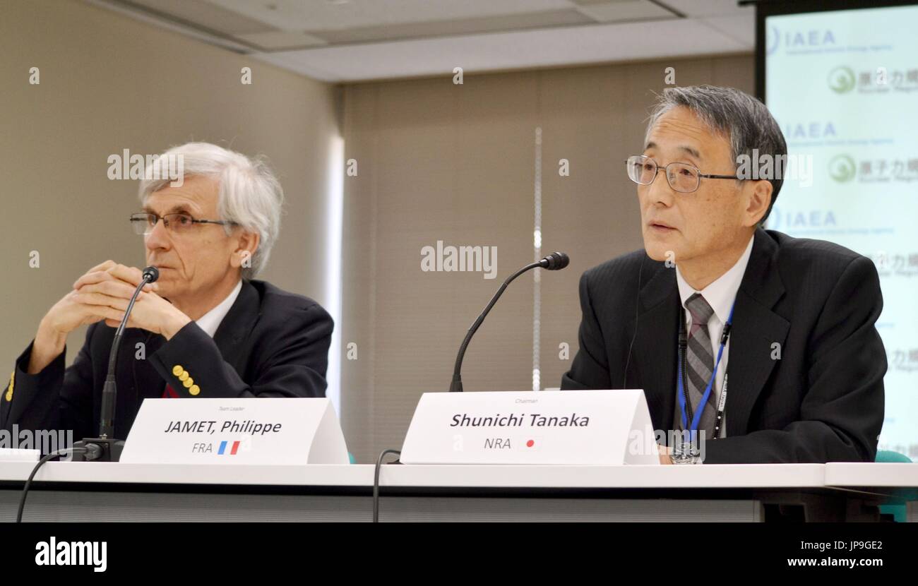 Philippe Jamet (L), who heads the International Atomic Energy Agency's ...