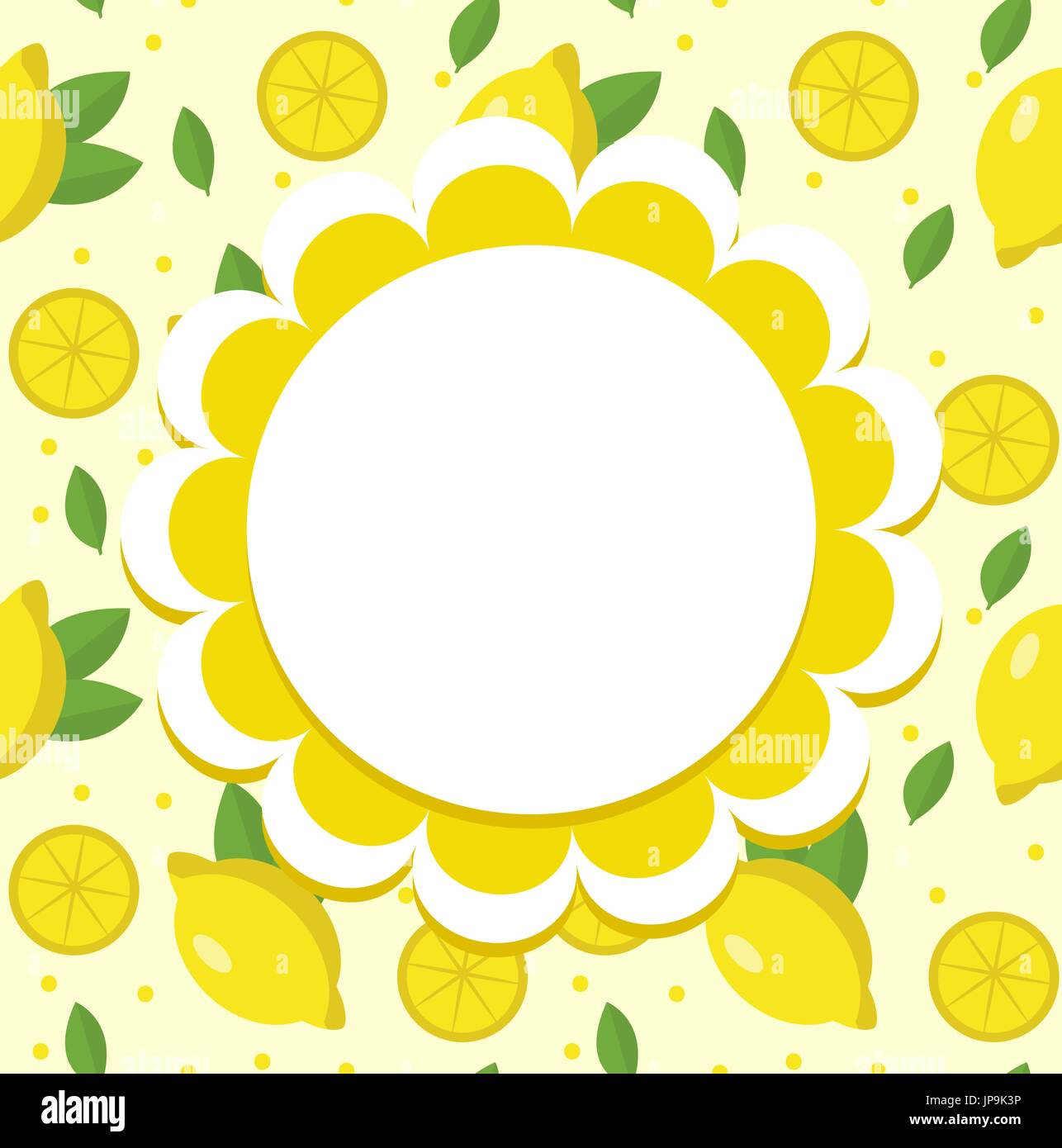 Lemon label, wrapper template for your design. Fruit frame with space ...