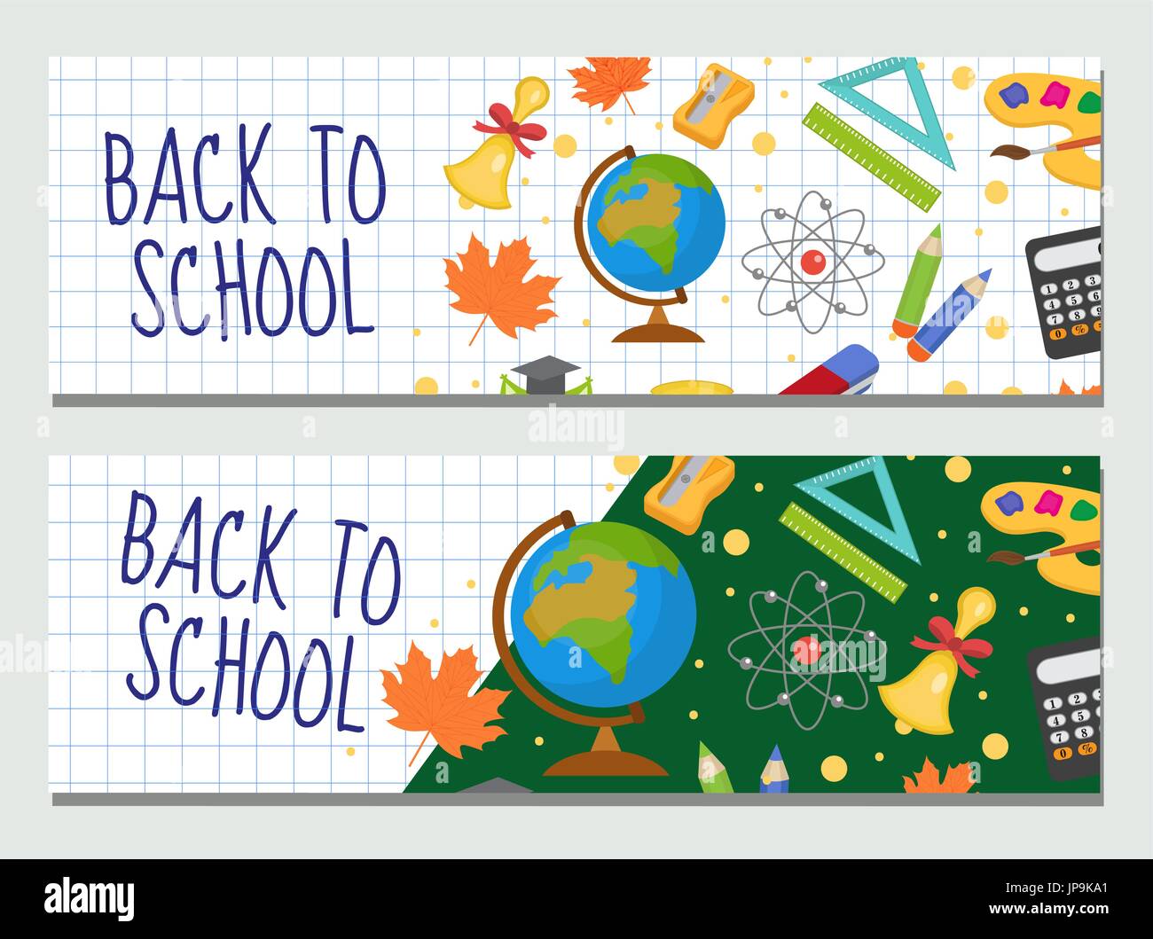 Back to school set of banners, template with space for text for your ...