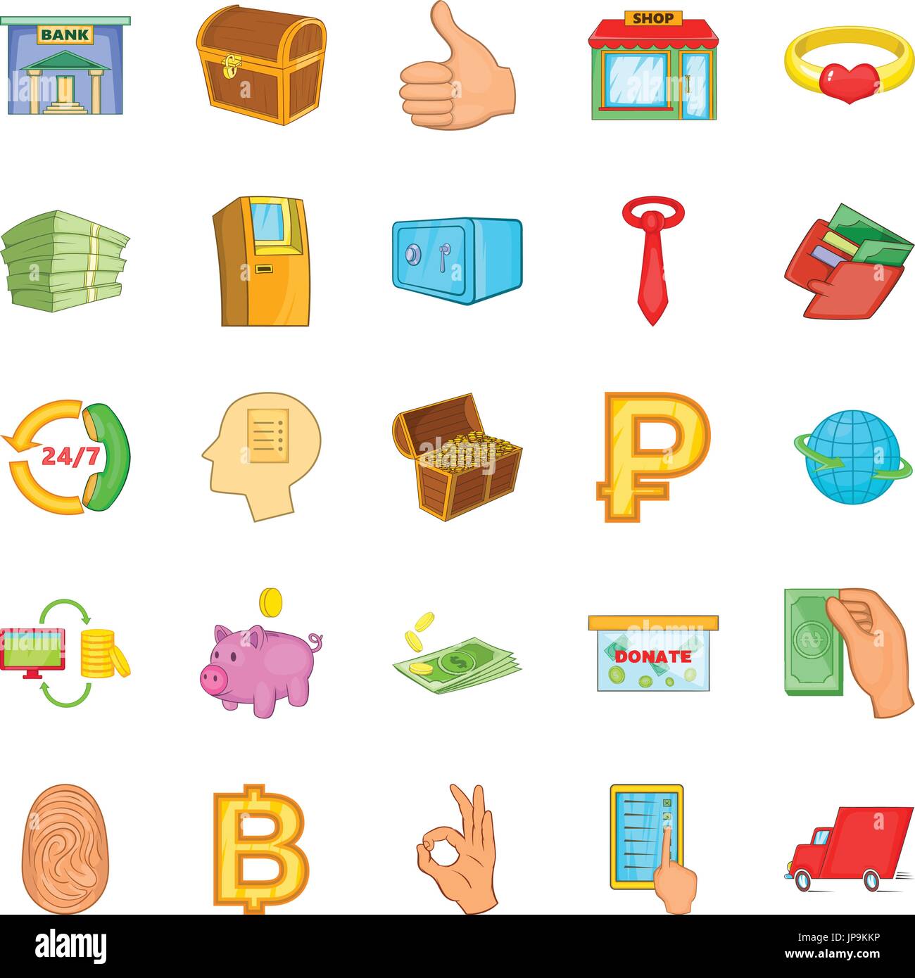 Cash icons set, cartoon style Stock Vector Image & Art - Alamy