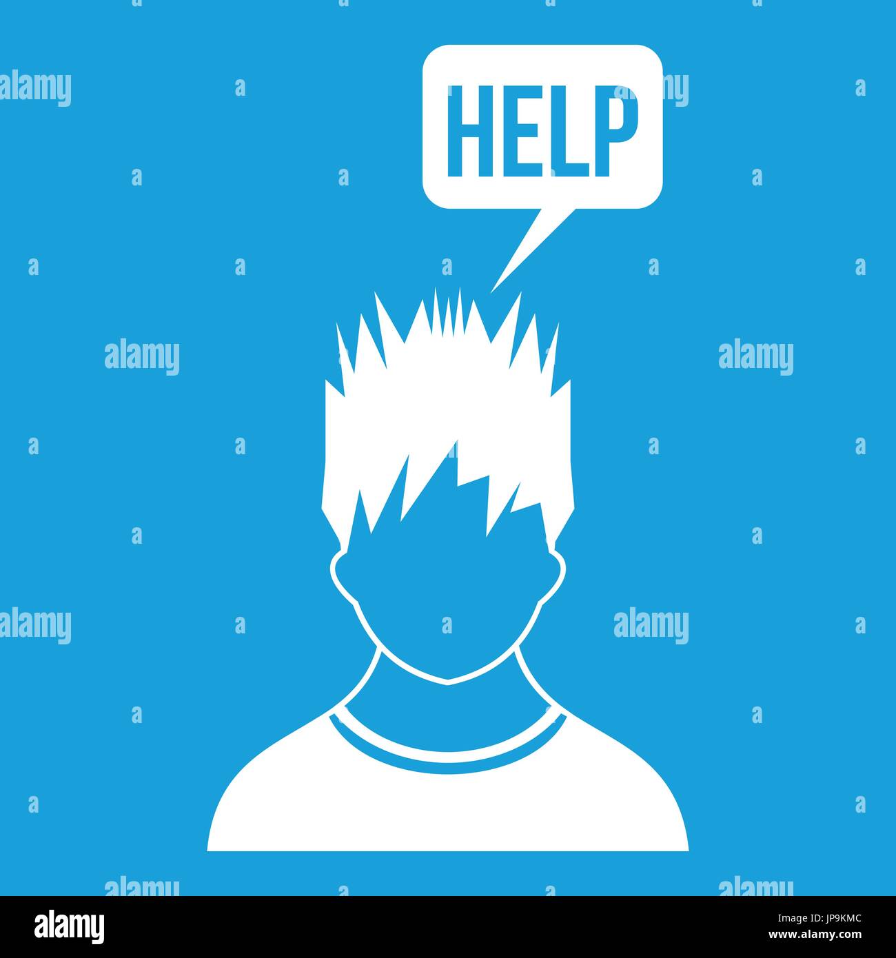 Man needs help icon white Stock Vector Image & Art - Alamy