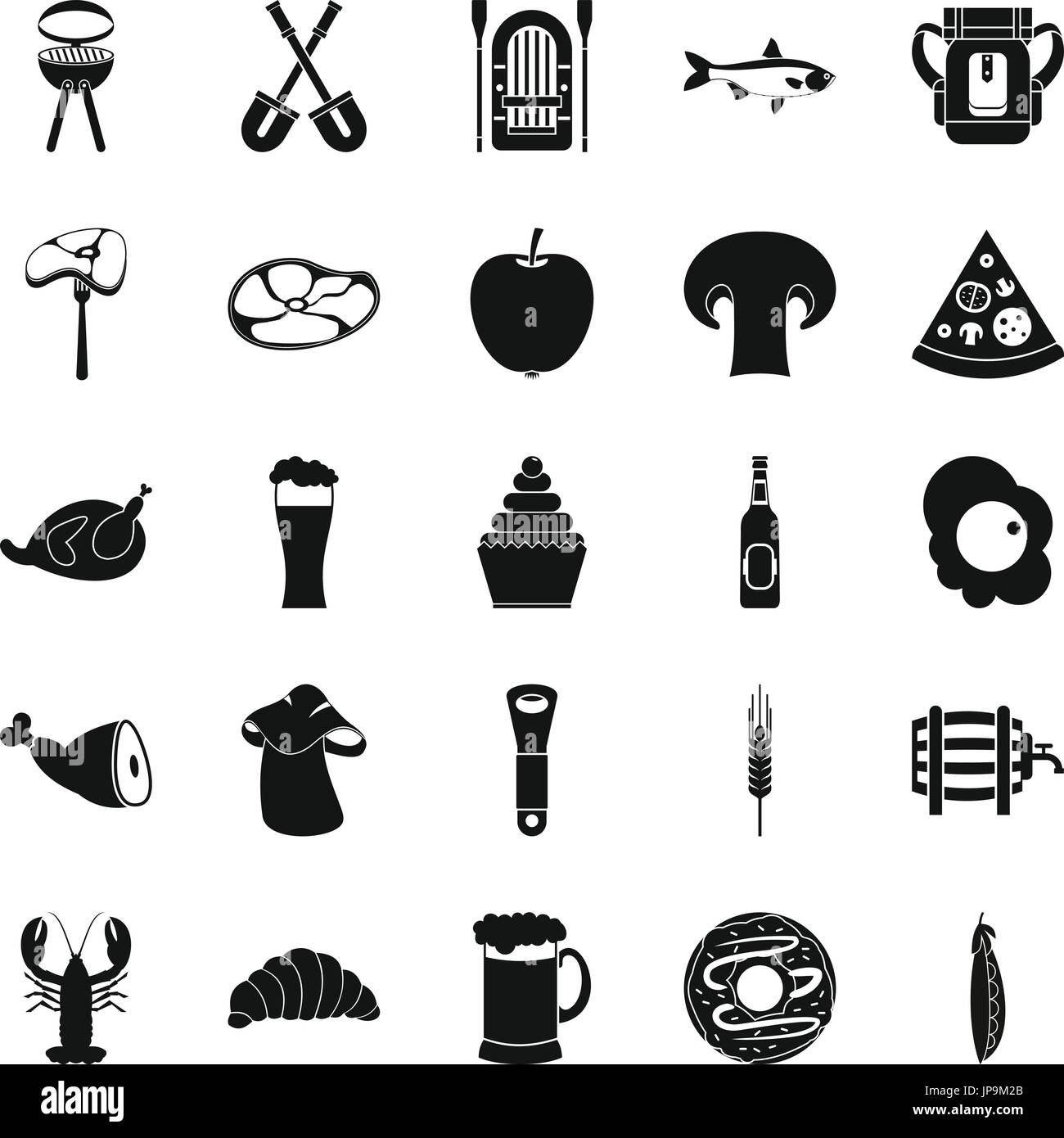 Ready meat icons set, simple style Stock Vector Image & Art - Alamy