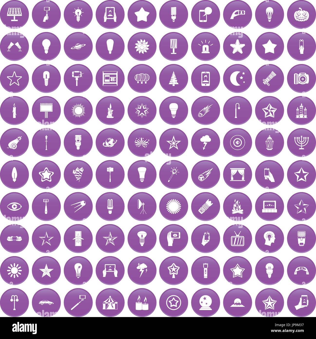 100 light icons set purple Stock Vector Image & Art - Alamy