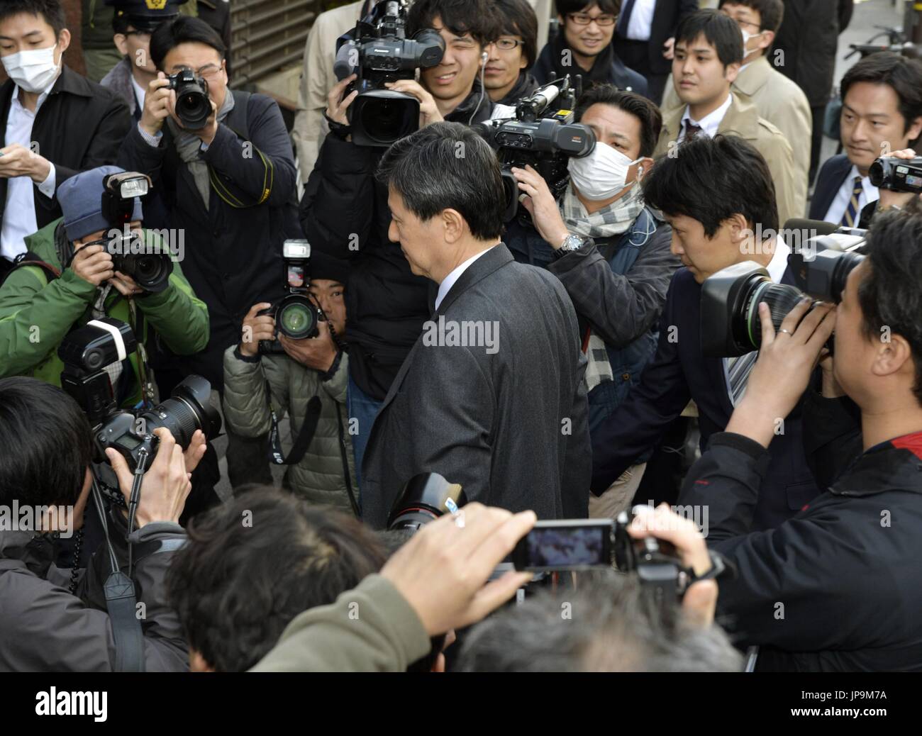 Hiroyuki Shigemitsu (C), the eldest son of the founder of Lotte ...