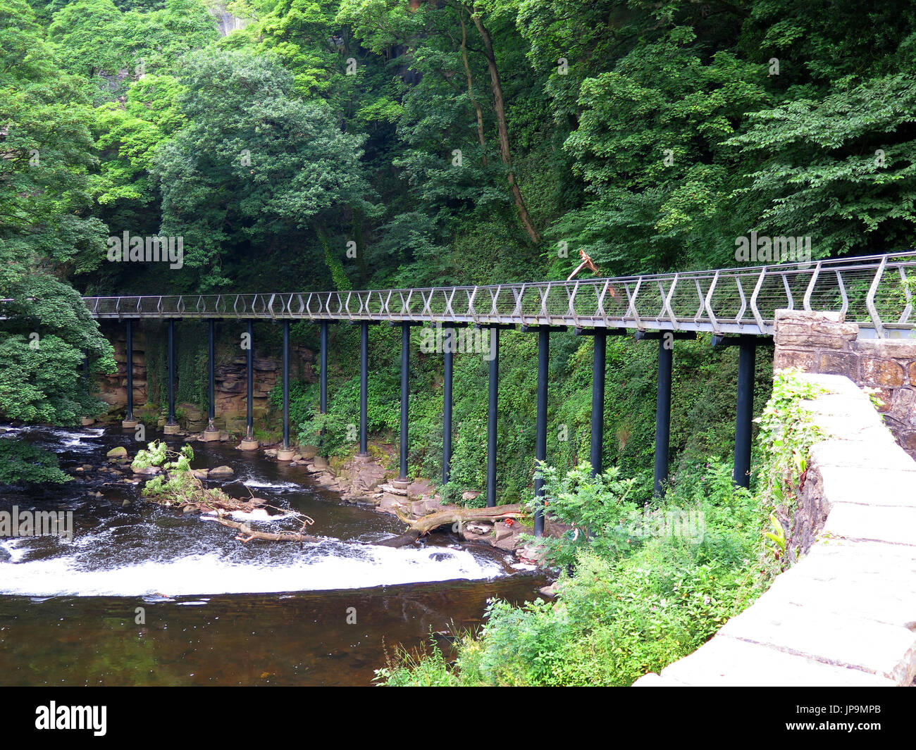 Millenium walkway New Mills UK Stock Photo - Alamy