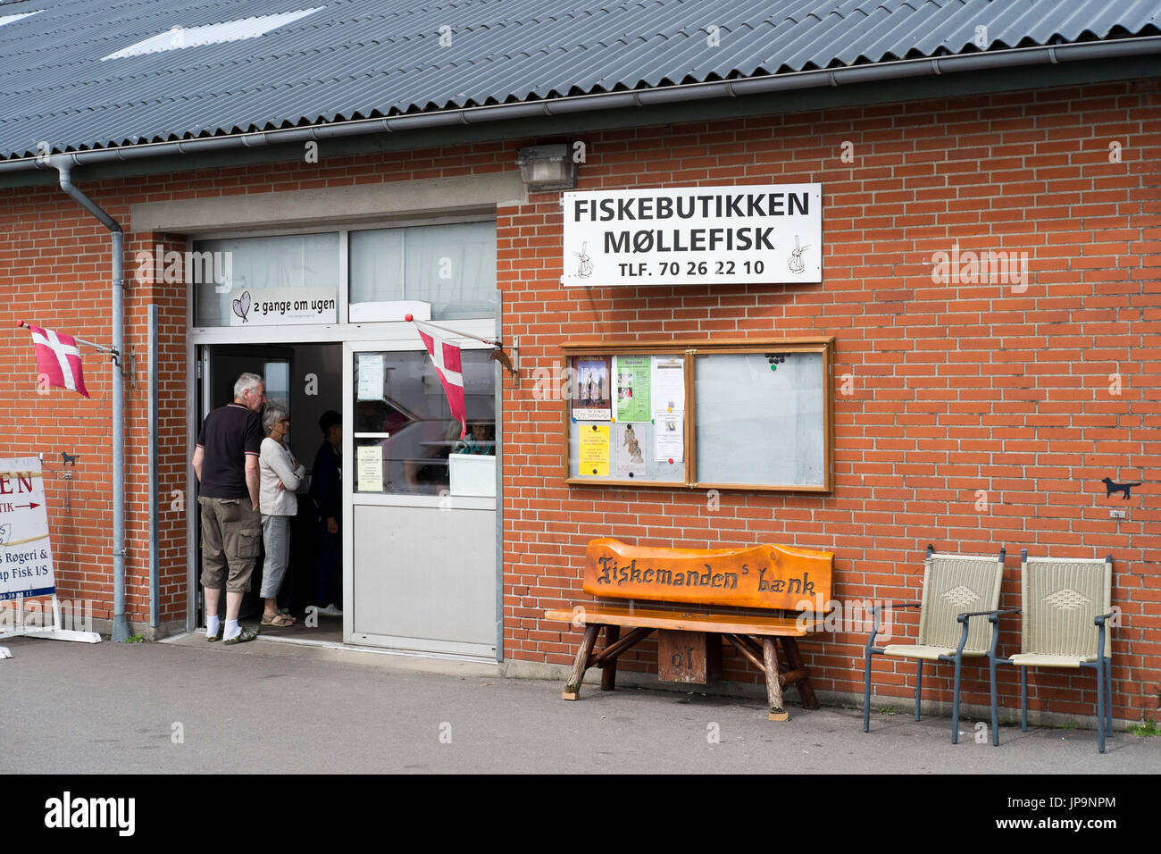 Fish shop at Bonnerup Strand fishing harbour near Grenaa - Djursland ...