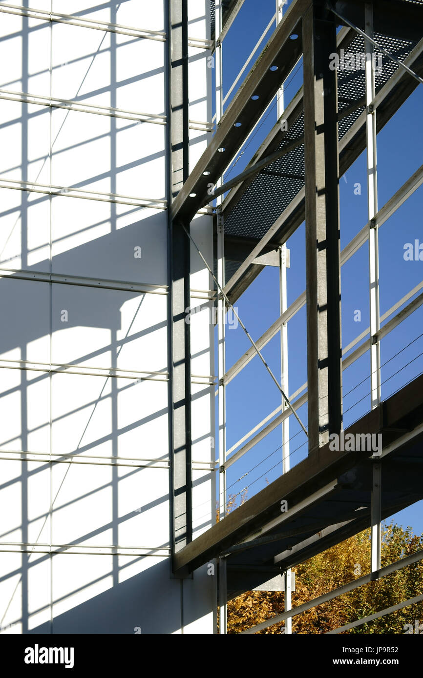 The modern facade of a public building with a walk-in exterior frame ...