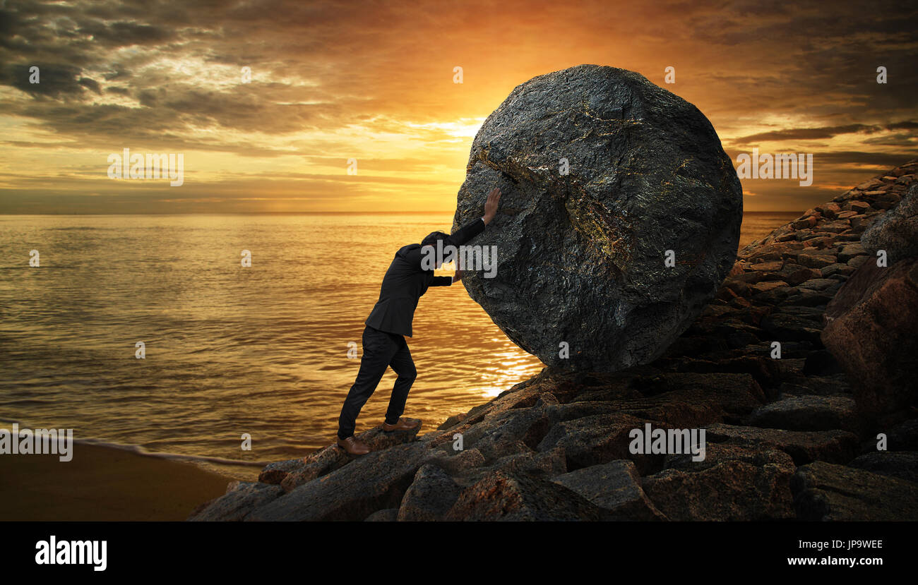 Man Pushing Up Hill High Resolution Stock Photography and Images - Alamy