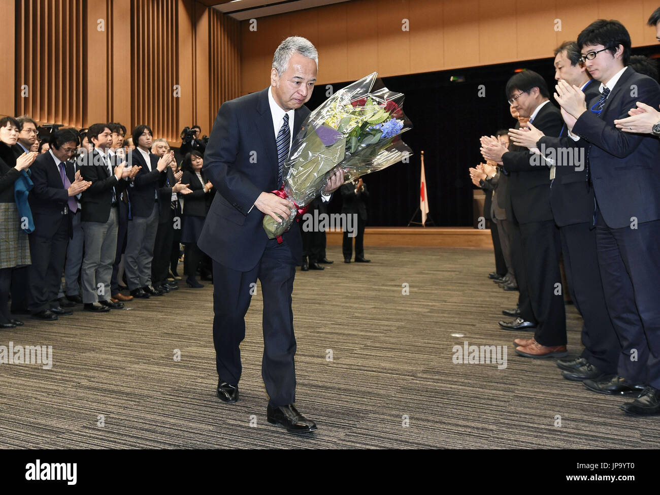 Former Economic and Fiscal Policy Minister Akira Amari leaves the ...