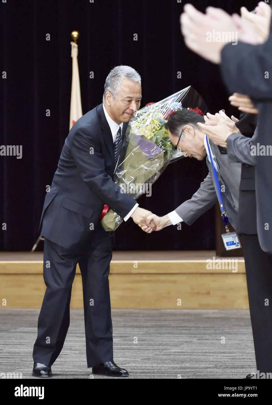 Former Economic and Fiscal Policy Minister Akira Amari leaves the ...