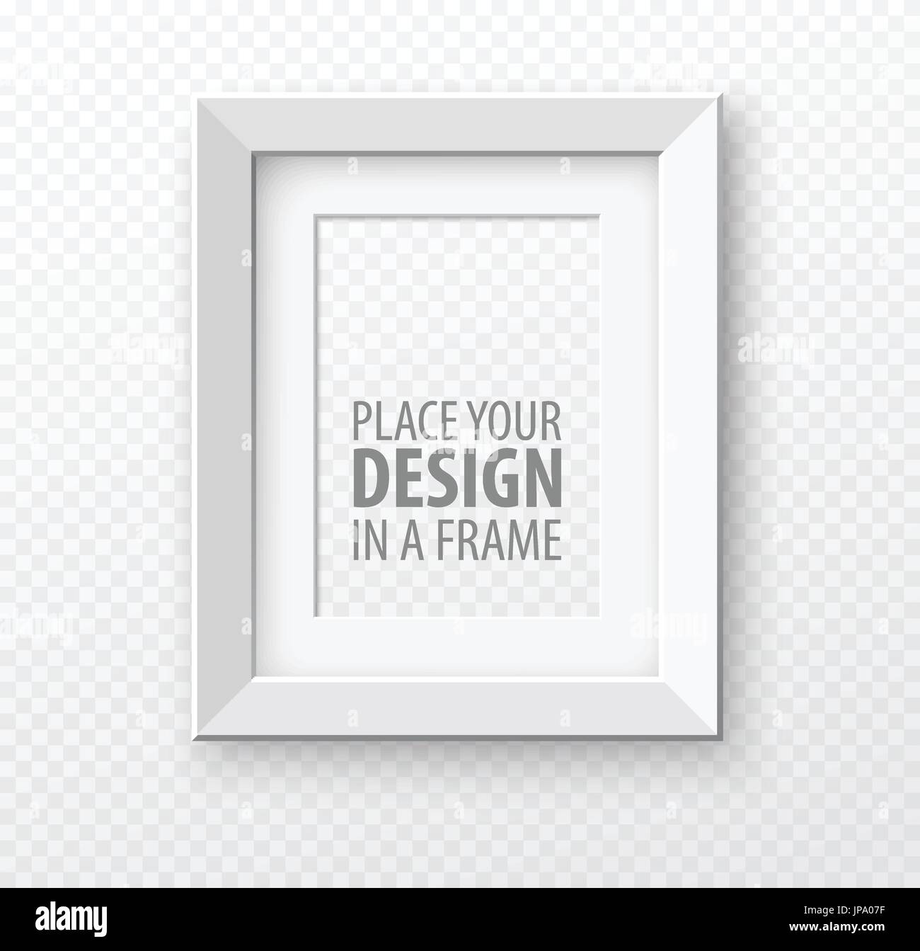 Vertical frame mock up on transparence background with realistic ...