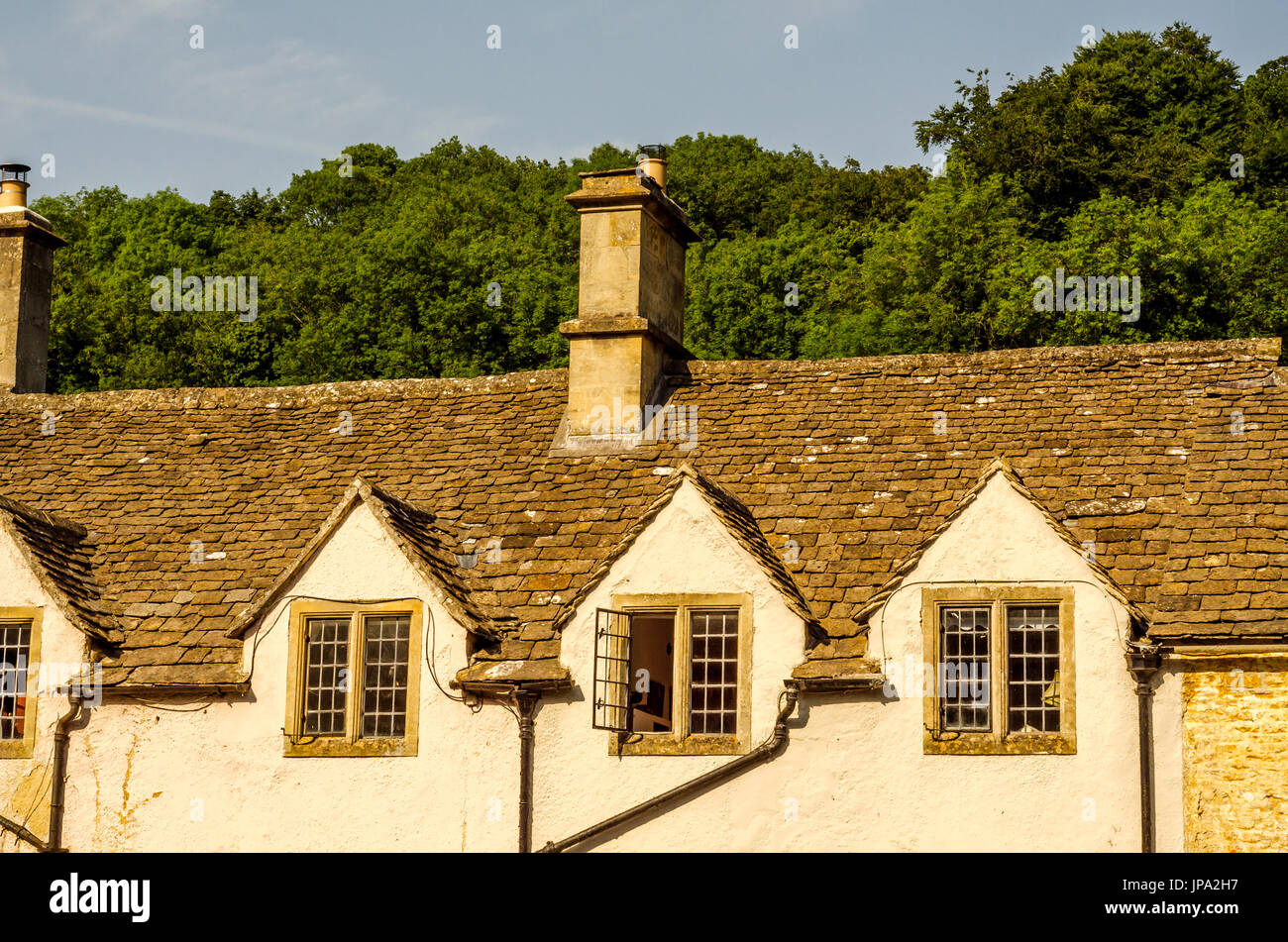 Roofs of buildings covered with sar roof tile, beautiful English ...