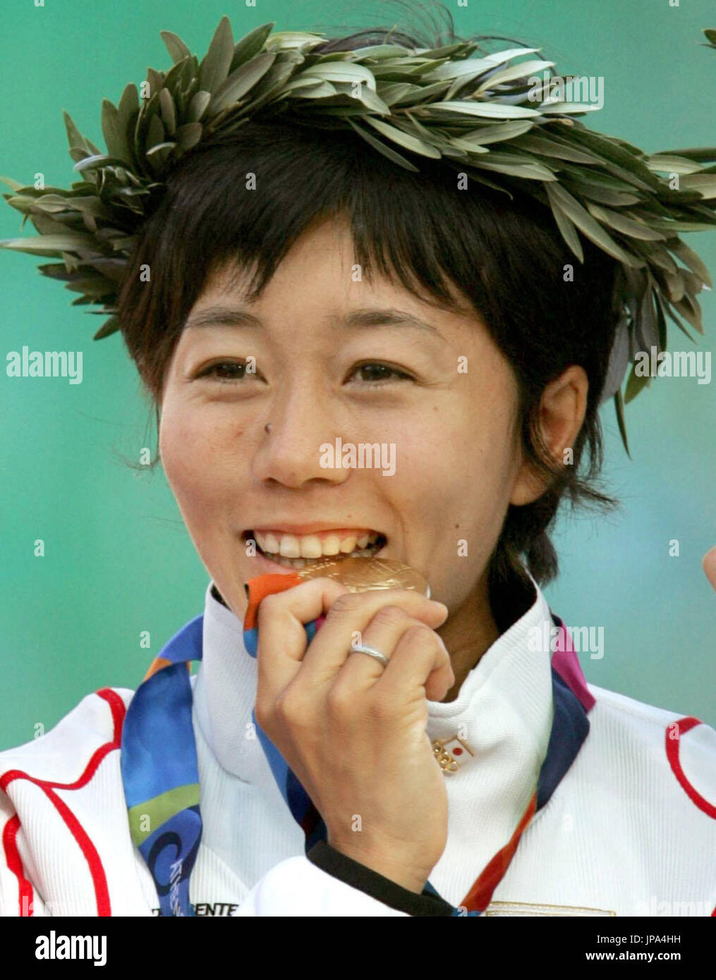 File photo taken in August 2004 shows Japan's Mizuki Noguchi posing for ...