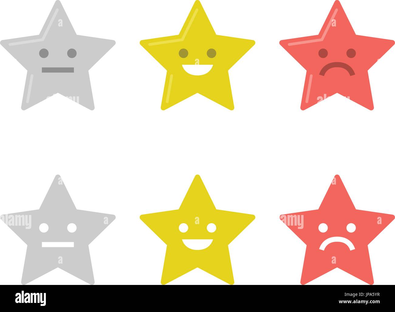 Vector star icon set in 2 different style. Modern flat rating icons ...