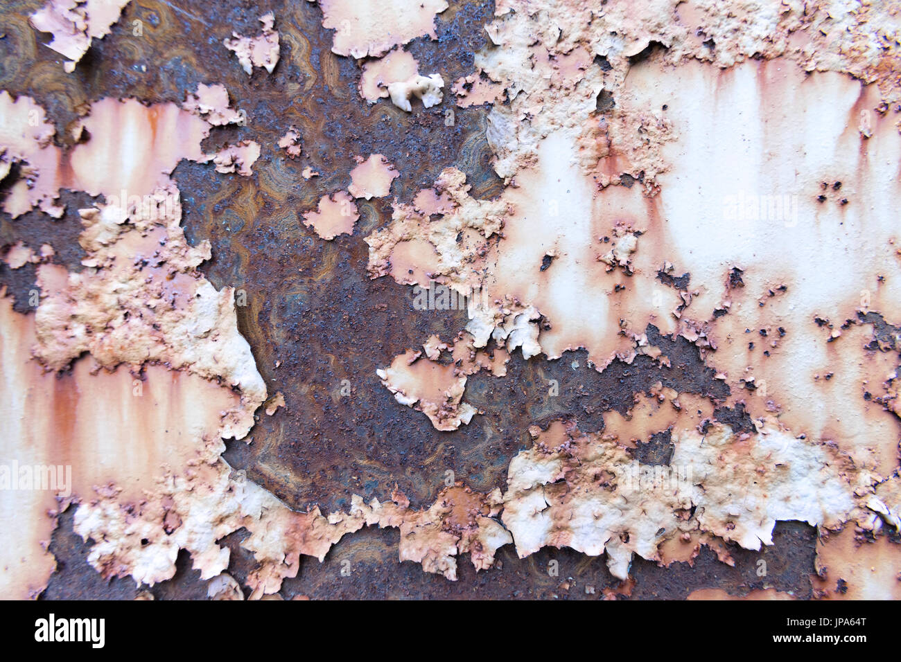 Chipped peeling painted rusting metal surface abstraction Stock Photo ...
