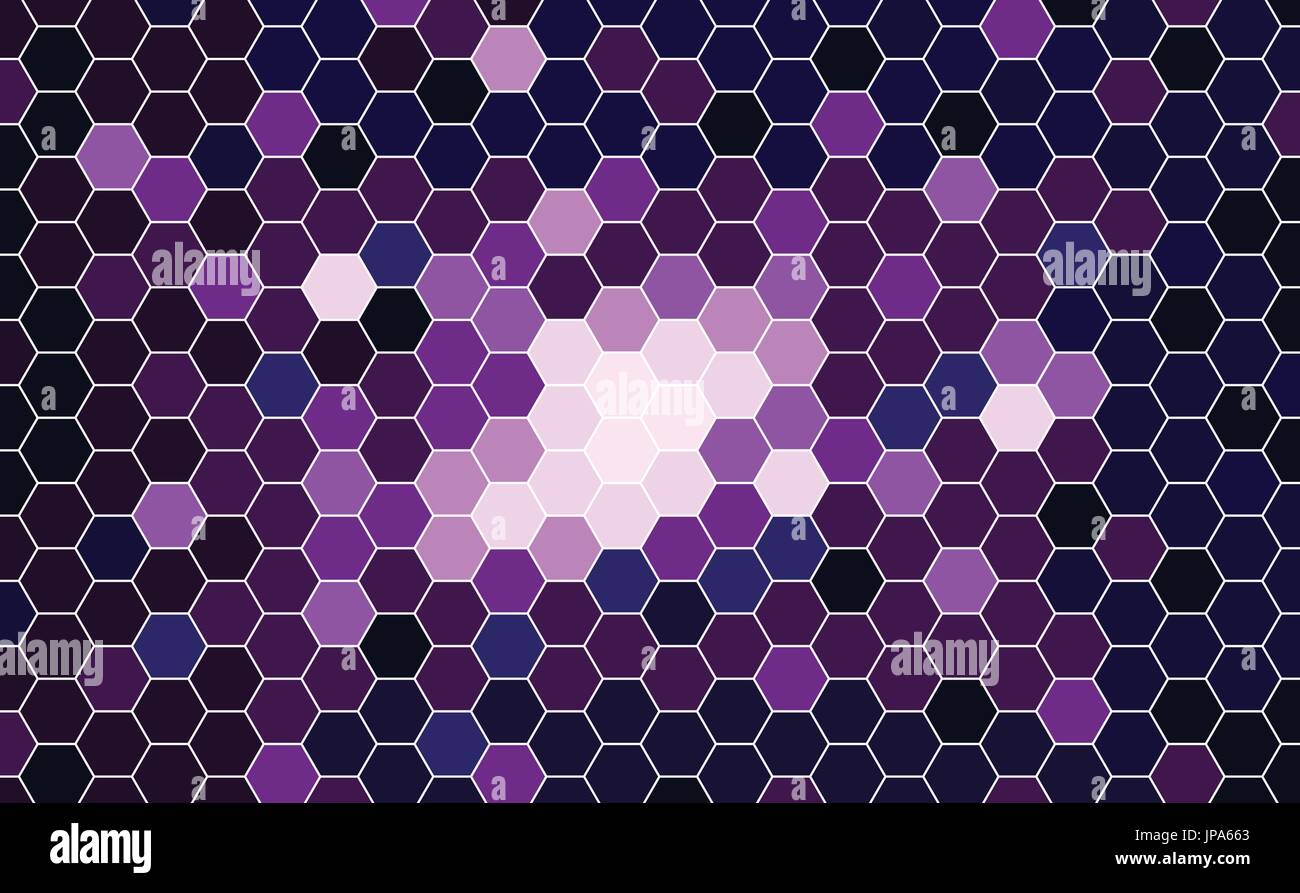 Vector Geometric Galaxy background with Hexagons. Blue, Magenta, Violet ...