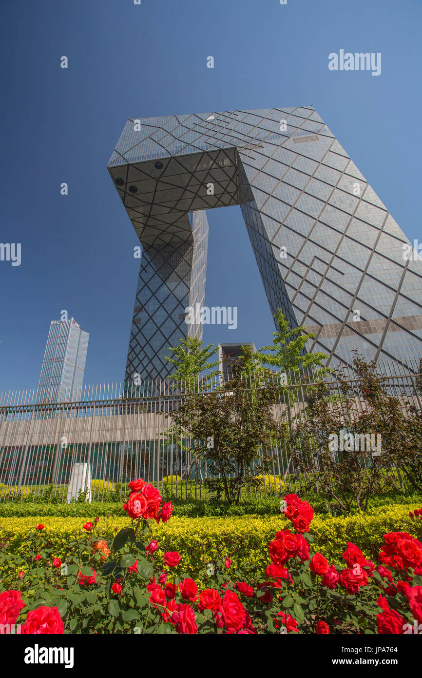 China, Beijing City, Guomao District skyline, Headquarters Building ...