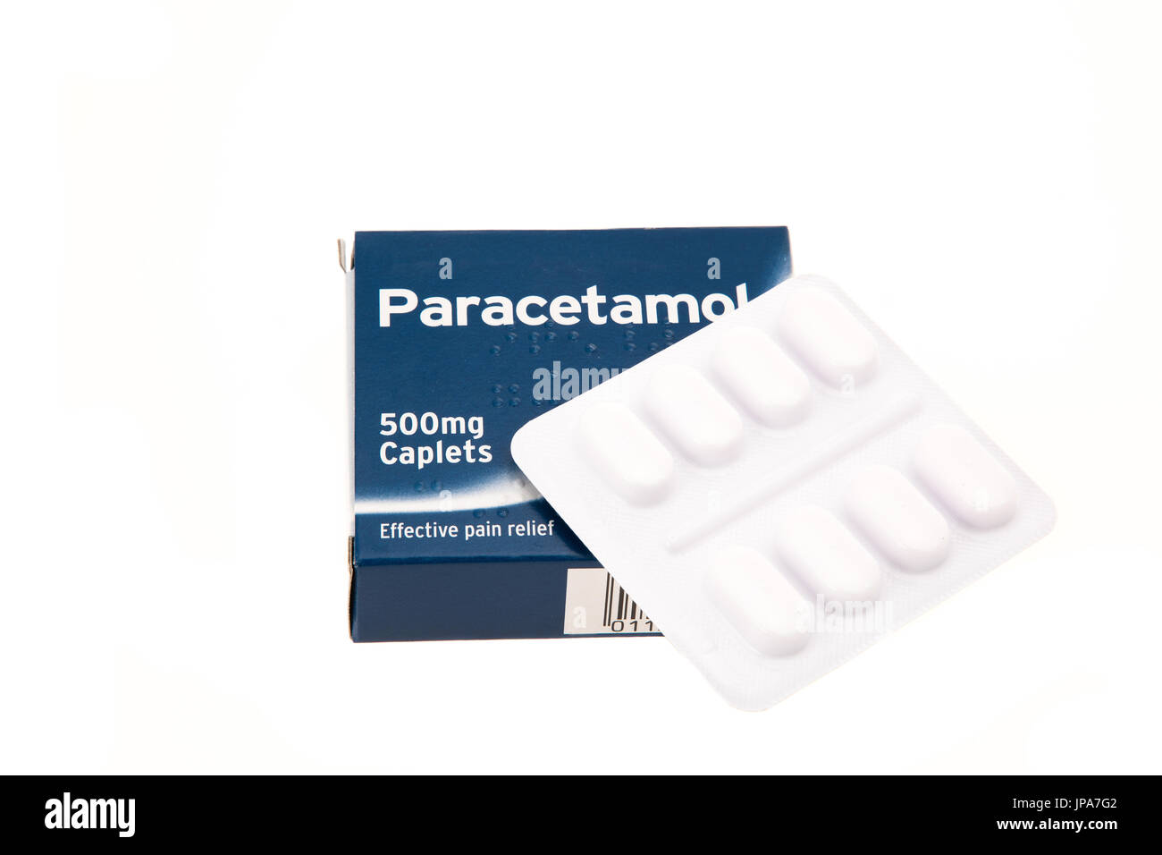 Retail pack of Paracetamol tablets - white background Stock Photo - Alamy