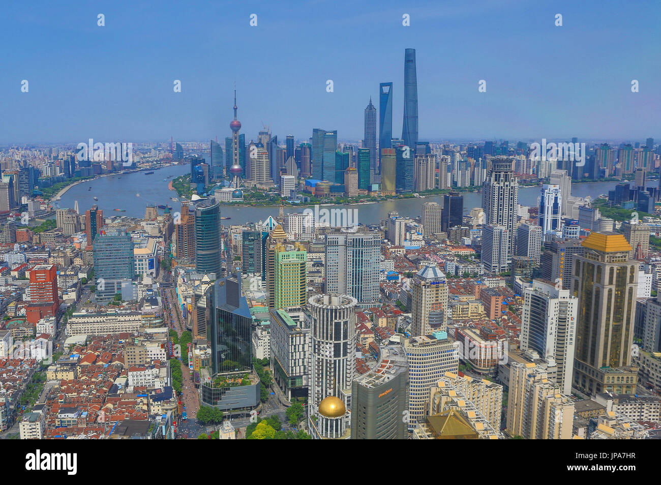 China, Shanghai City, The Bund and Pudong district skyline, Huangpu ...