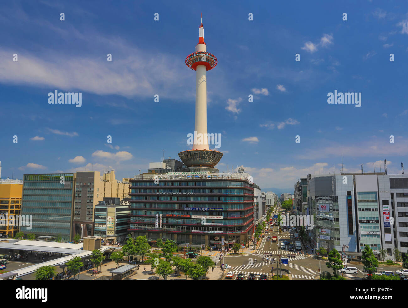 Japan, Kyoto City, Kyoto Tower next to Kyoto Station Stock Photo - Alamy