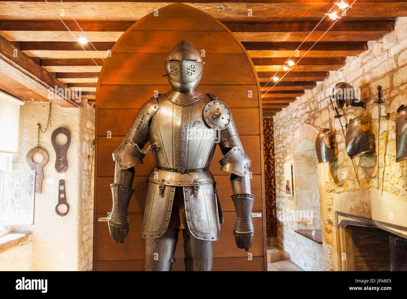 England, Kent, Hever, Hever Castle, Display of Medieval Armour and ...