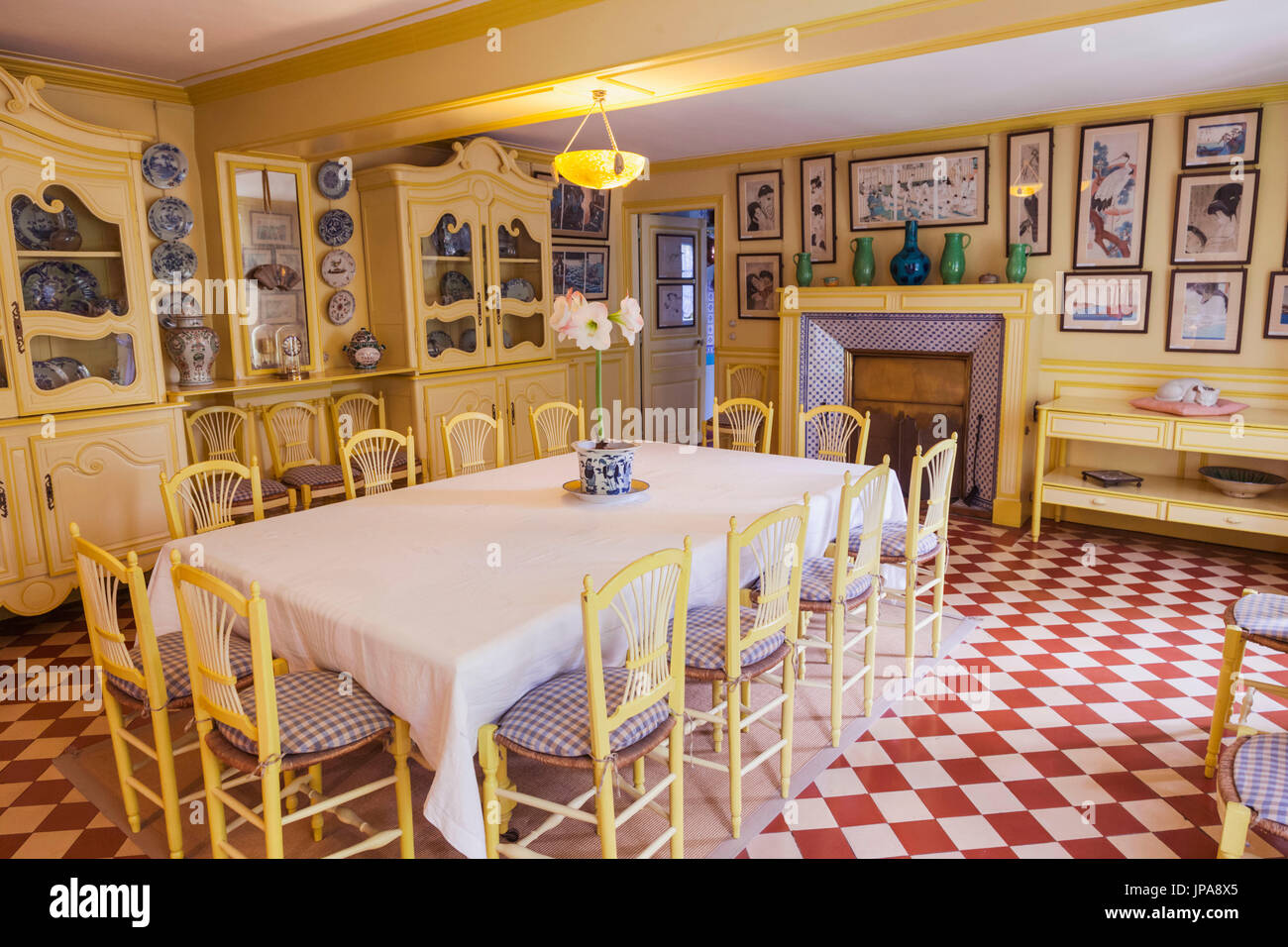 France, Normandy, Giverny, Monets Garden, Monet's House, The Dining ...