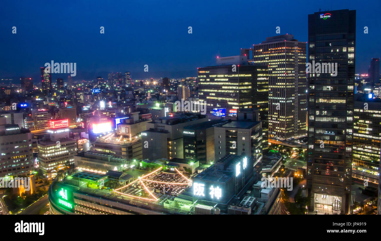 Osaka Skyline Overview at Evening, Japan Stock Photo - Alamy