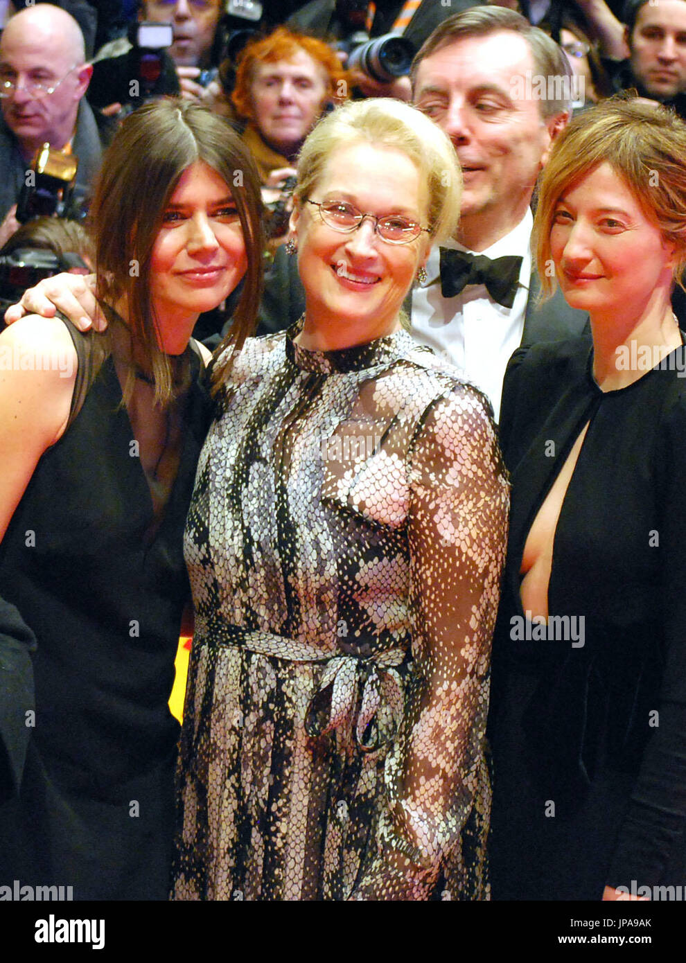 Oscar-winning actress Meryl Streep (C) appears on the red carpet at the ...