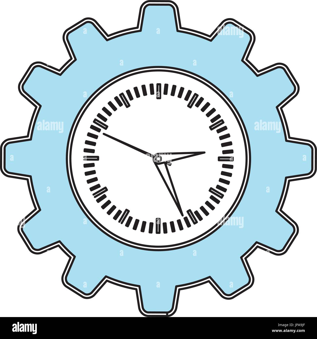 Clock in gear symbol Stock Vector Image & Art - Alamy