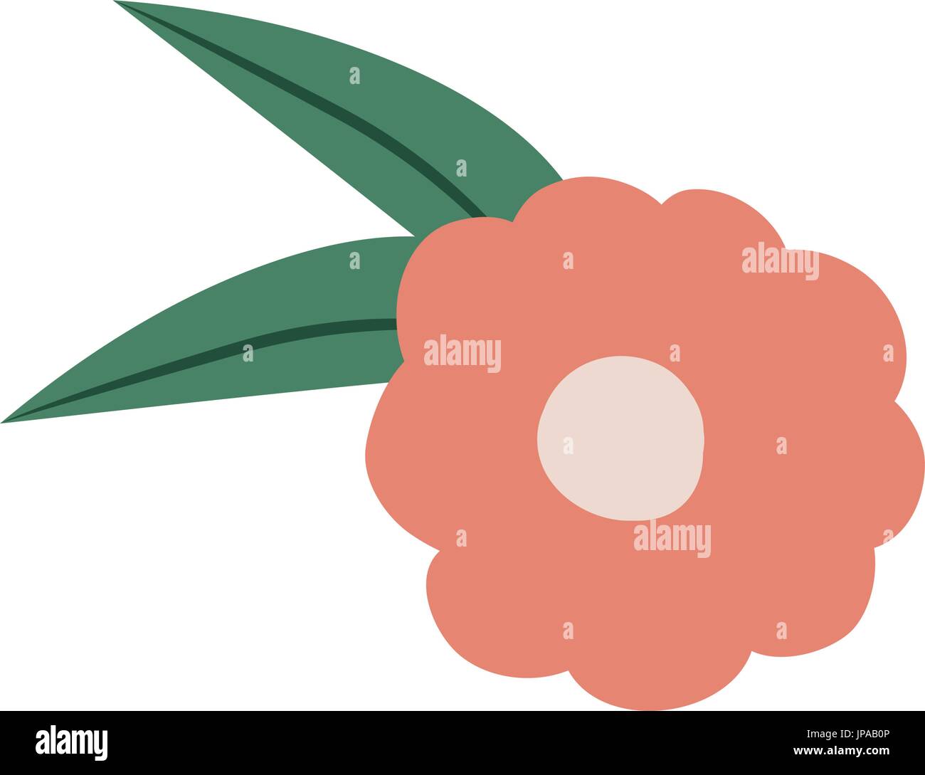 white background with colorful silhouette of pink flower with leaves ...