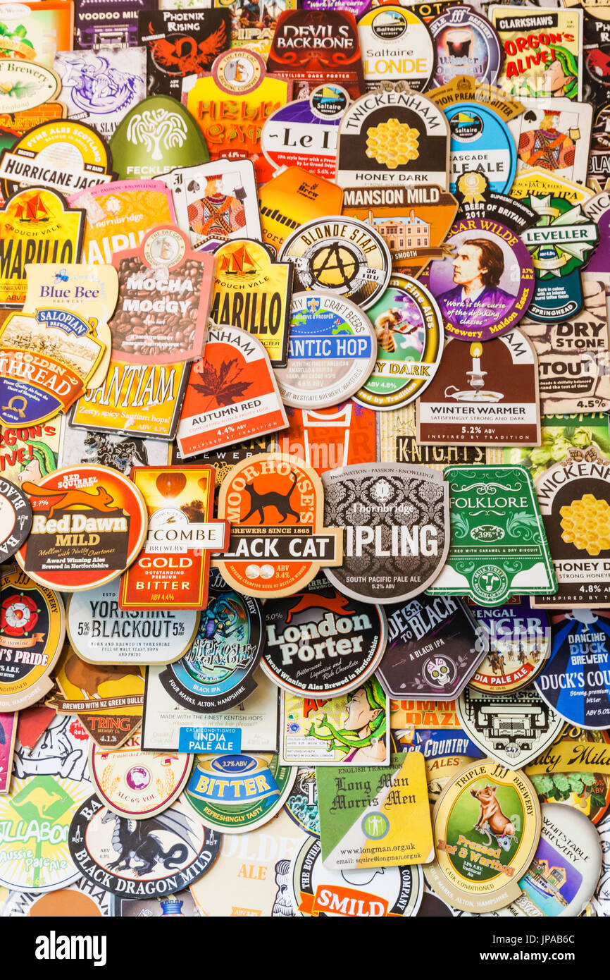 Pub display of beer mats hi-res stock photography and images - Alamy