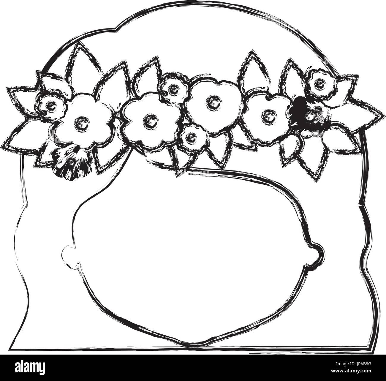 monochrome blurred silhouette of caricature faceless woman with wavy ...