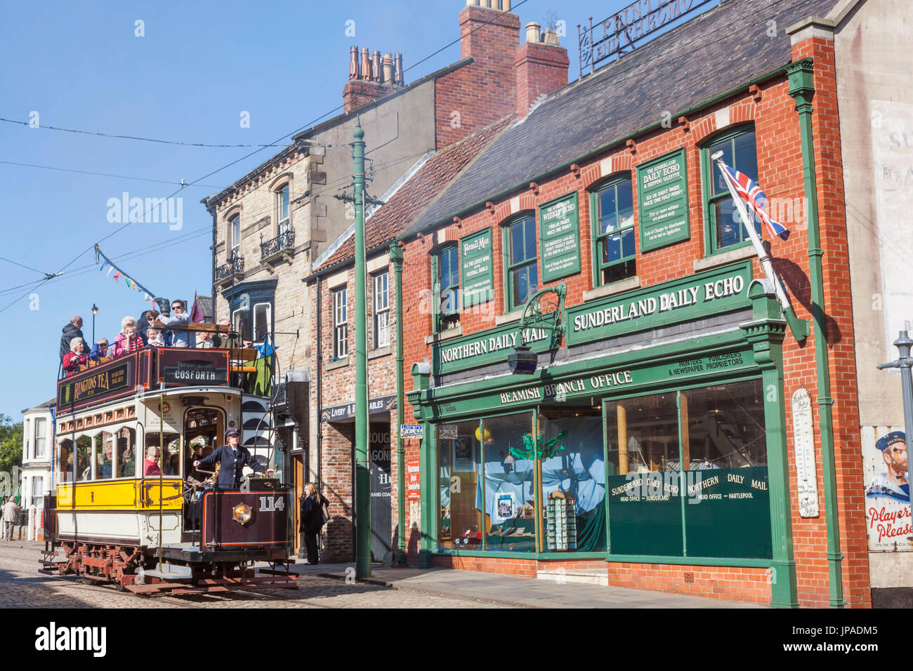 England, County Durham, Beamish Open Air Museum, Historic Tram Stock ...