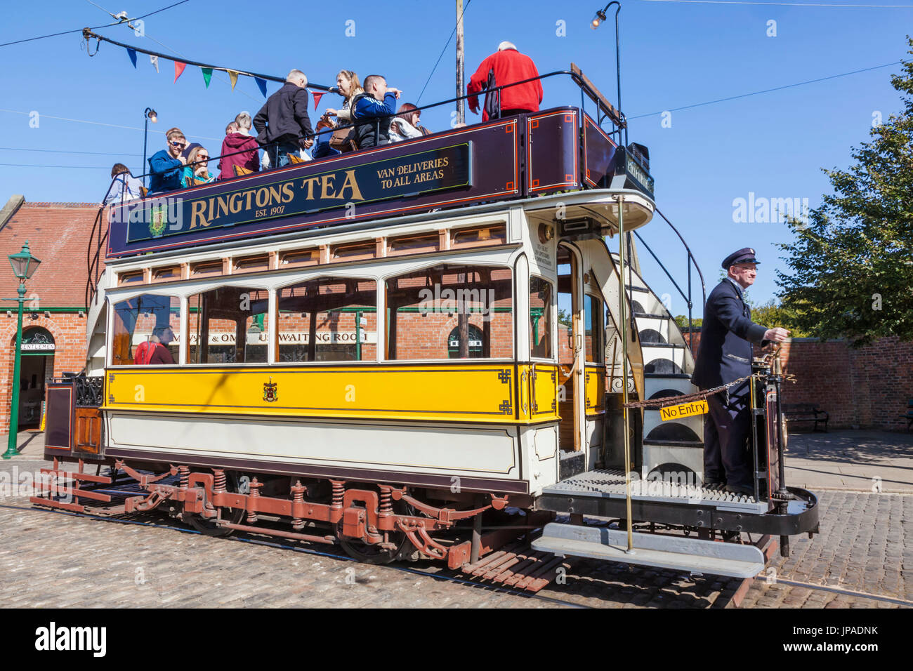 England, County Durham, Beamish Open Air Museum, Historic Tram Stock ...