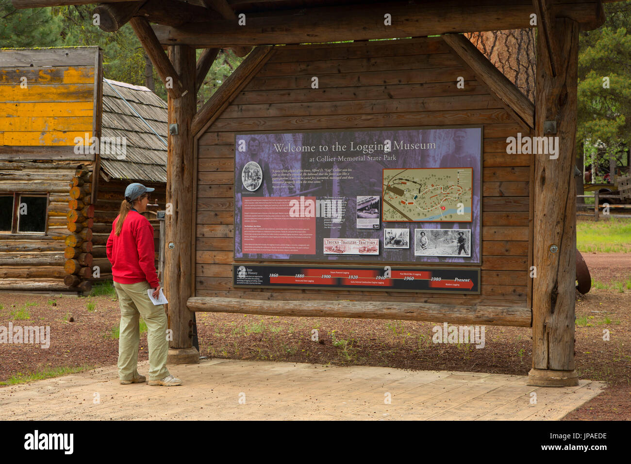 Mapboard, Logging Museum, Collier Memorial State Park, Oregon Stock ...