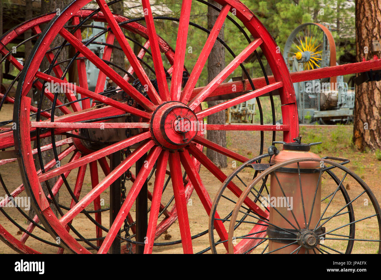 Big wheel, Logging Museum, Collier Memorial State Park, Oregon Stock ...
