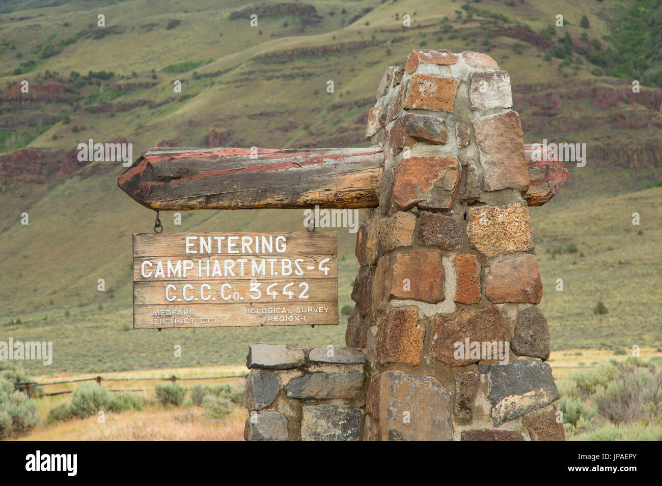 CCC camp sign, Hart Mountain National Antelope Refuge, Lakeview to ...